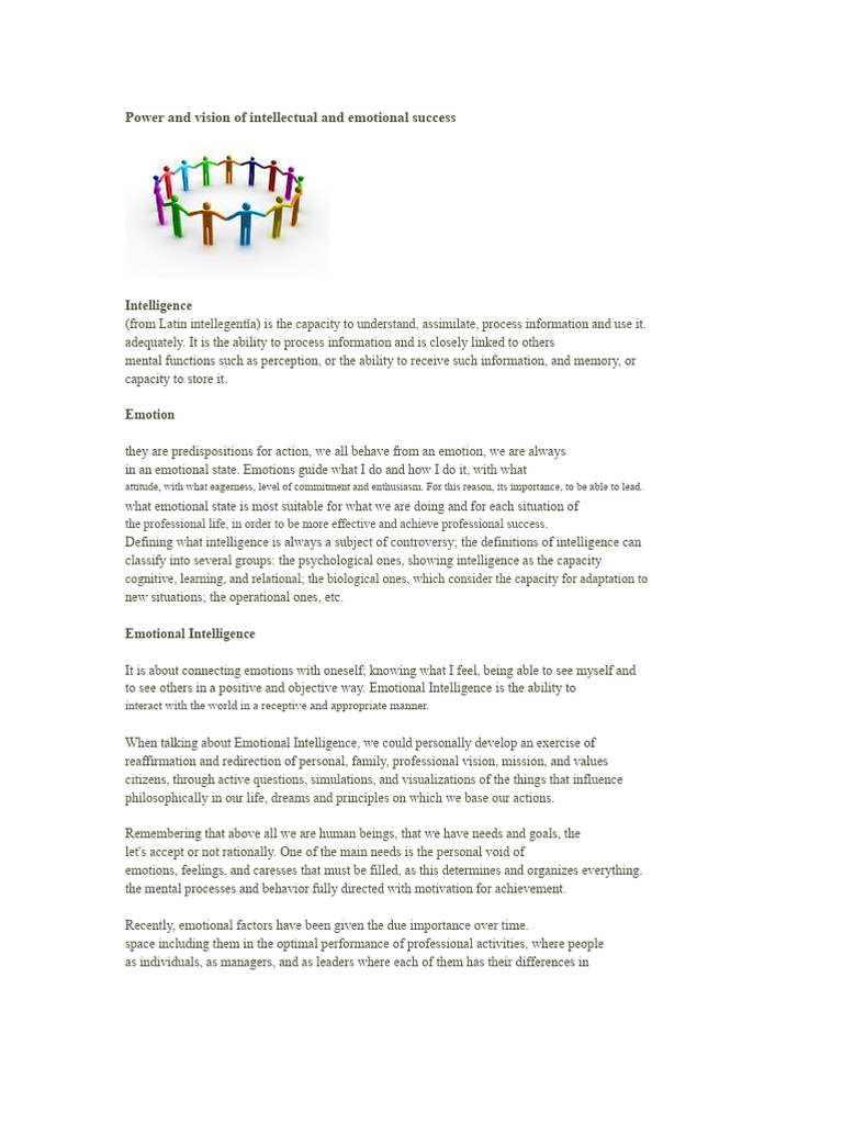 Power and Vision of Intellectual and Emotional Success | PDF ...