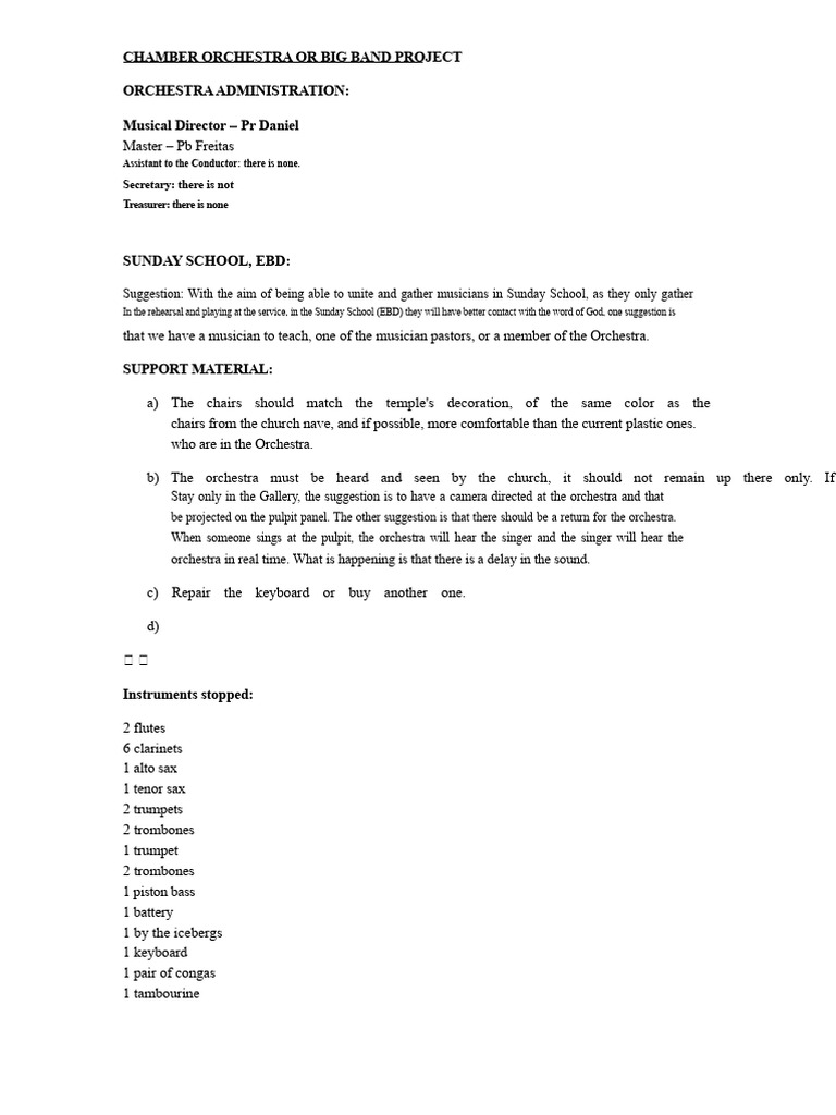 Orchestra Project 1 | PDF | Orchestras | Quartet