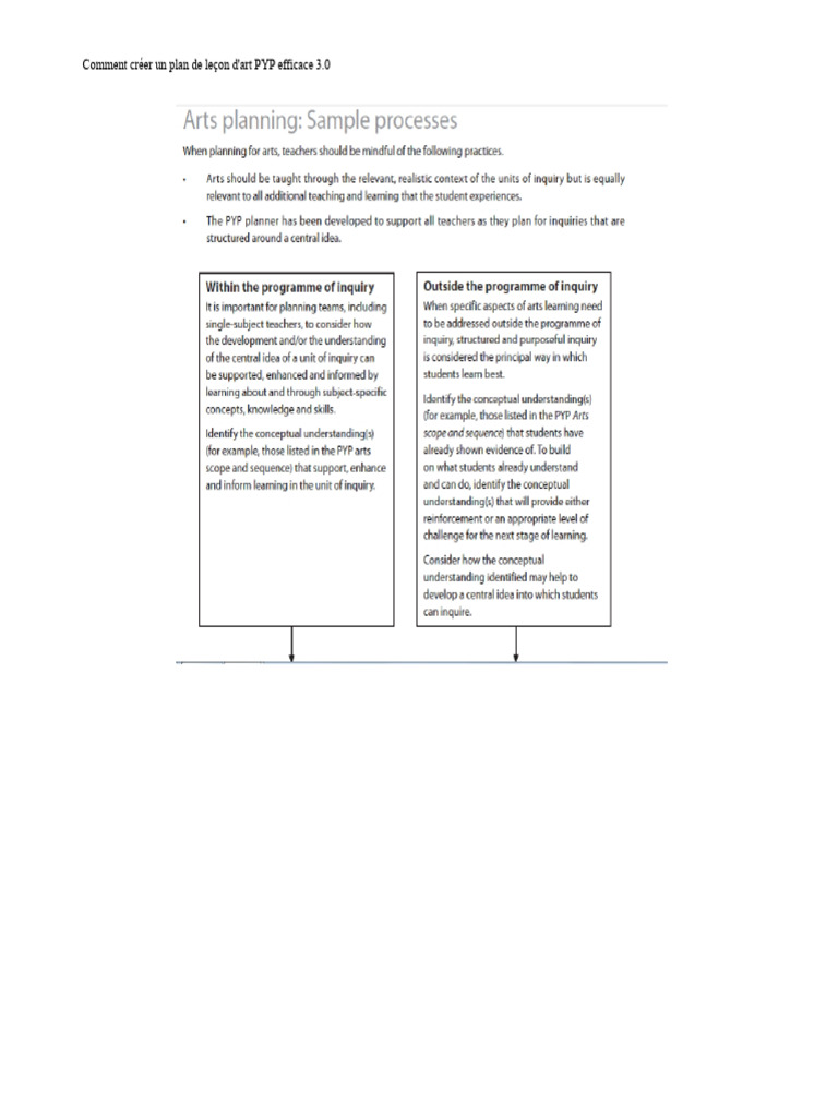 Plan de leçon d'art PYP efficace 3.0 | PDF | Dessin | Peintures