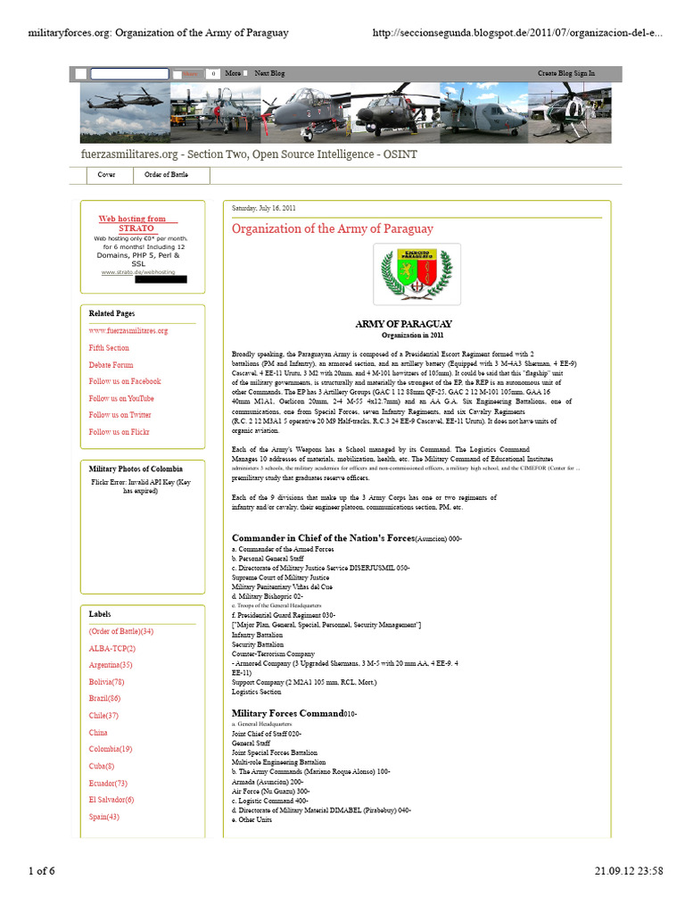 Organization of The Army of Paraguay | PDF | Company (Military Unit ...