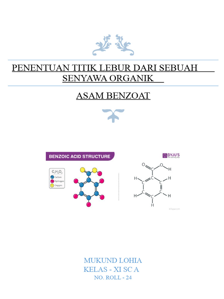 Titik Leleh Asam Benzoat: Metode dan Hasil | PDF