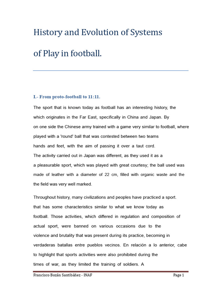History and Evolution of Game Systems in Football | PDF | Defender ...
