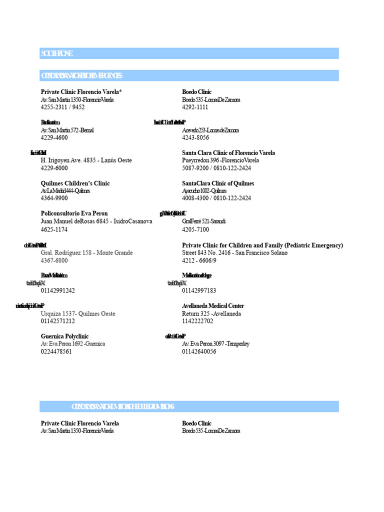 Emergency Clinics and Medical Centers | PDF