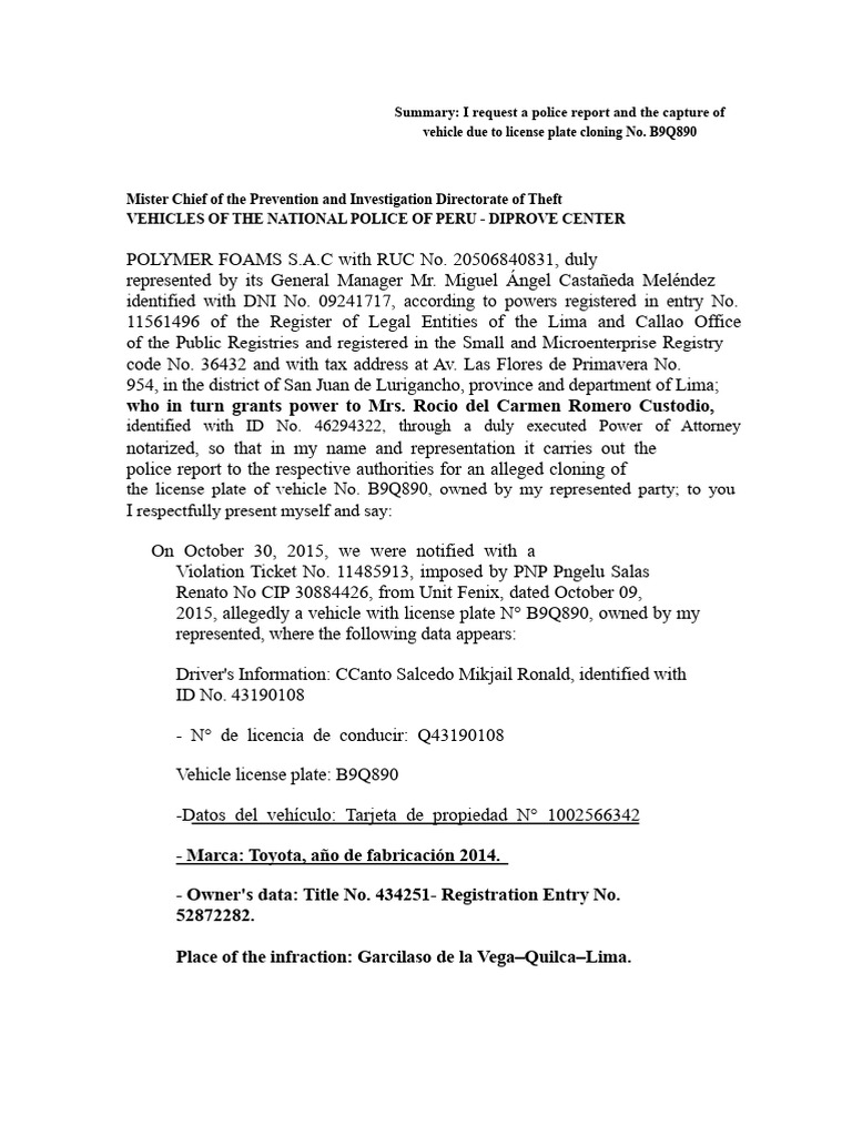 Report On Plate Cloning | PDF | Vehicle Registration Plate | Complaint