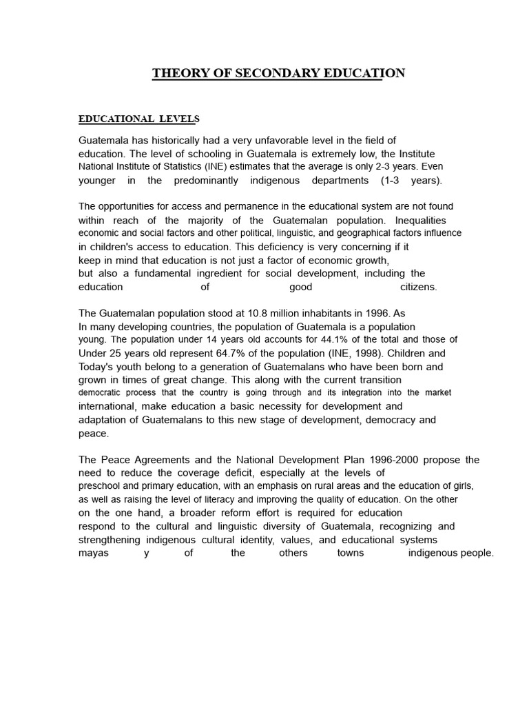 Theory of Secondary Education Udeo 2018 | PDF | Literacy | Motivation