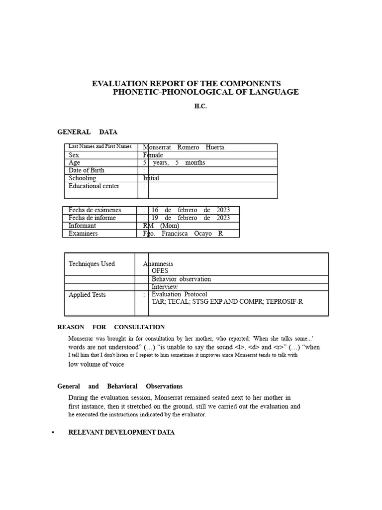 Phonetic-Phonological Report Model | PDF | Speech | Phonetics