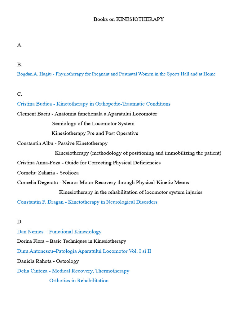 Books On Kinesiotherapy | PDF | Physical Therapy | Rehabilitation Medicine