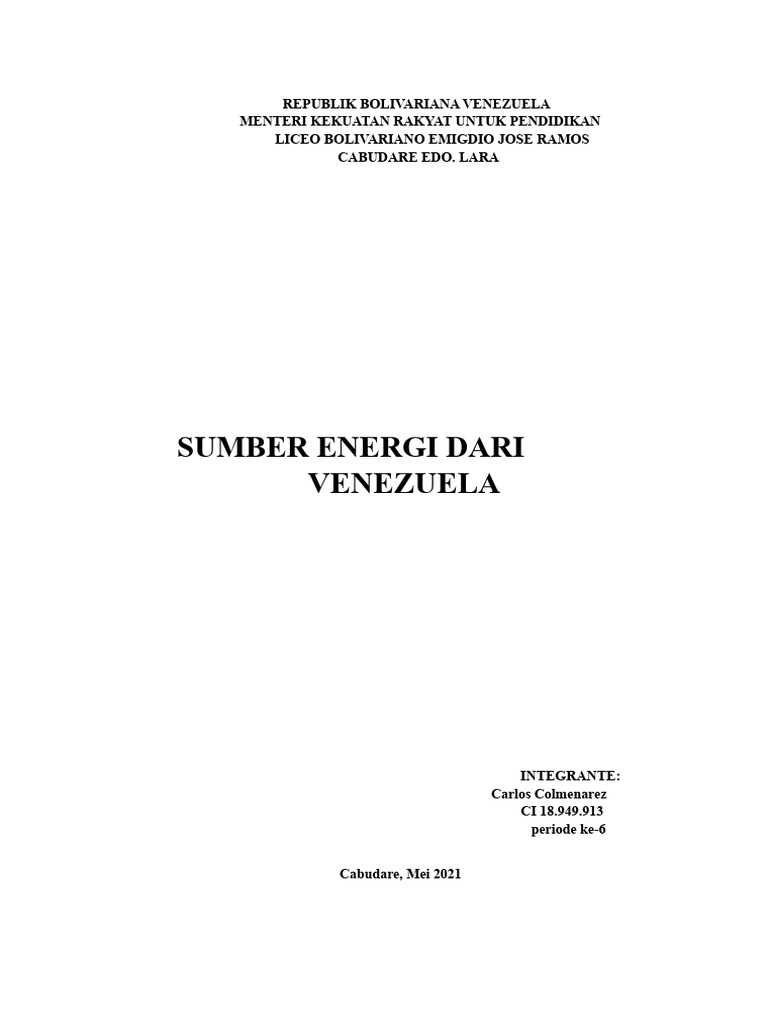 Sumber Energi Utama di Venezuela | PDF