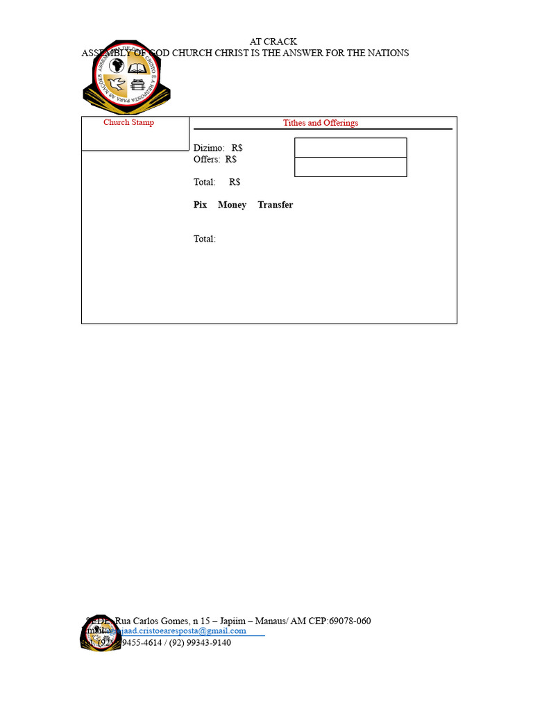Receipt For Tithes and Offerings | PDF