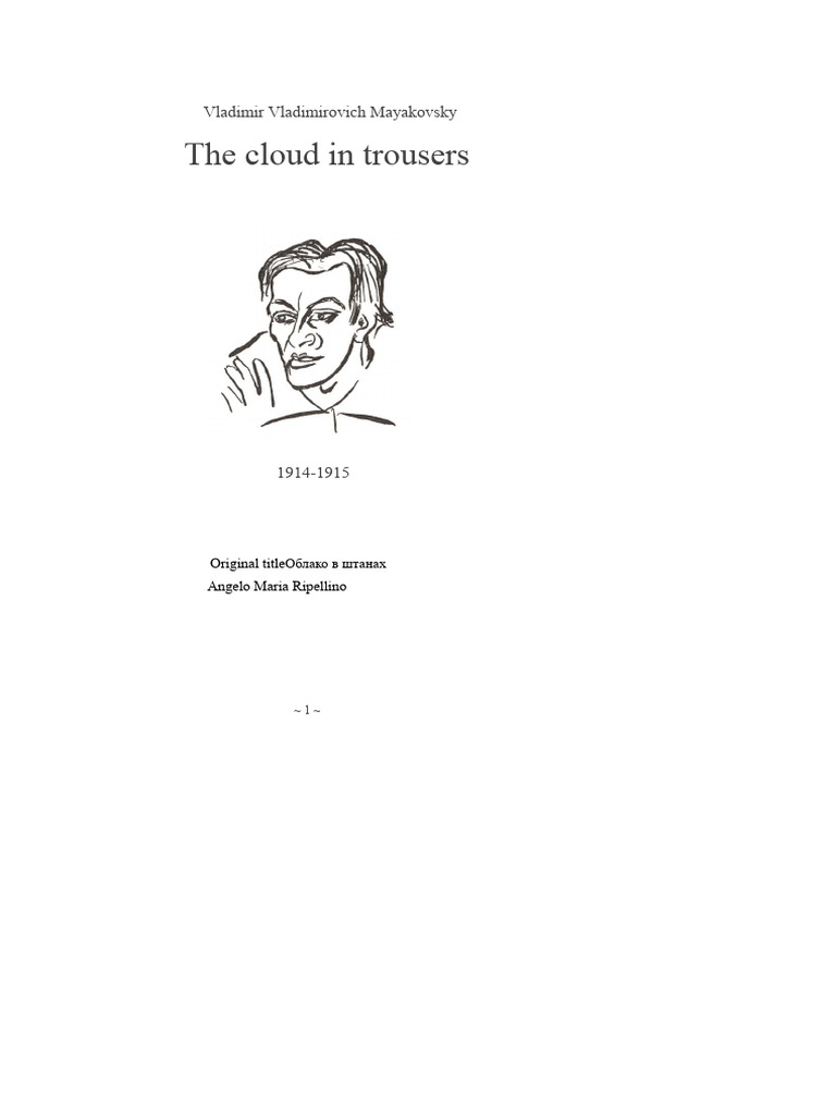 Mayakovsky's "Cloud in Trousers" Poem | PDF