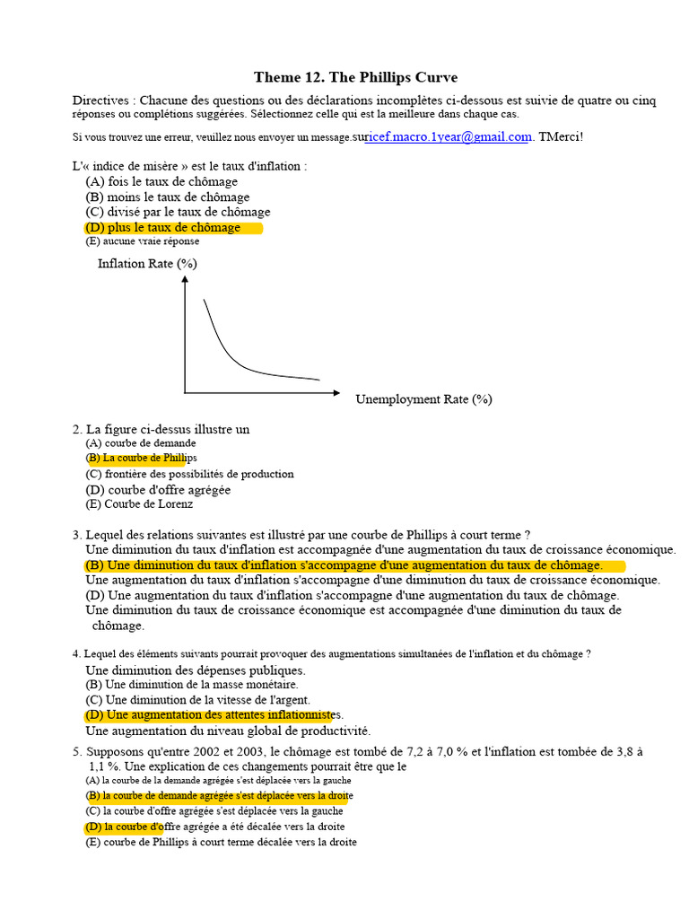 Comprendre la courbe de Phillips | PDF | Courbe de Phillips | Inflation