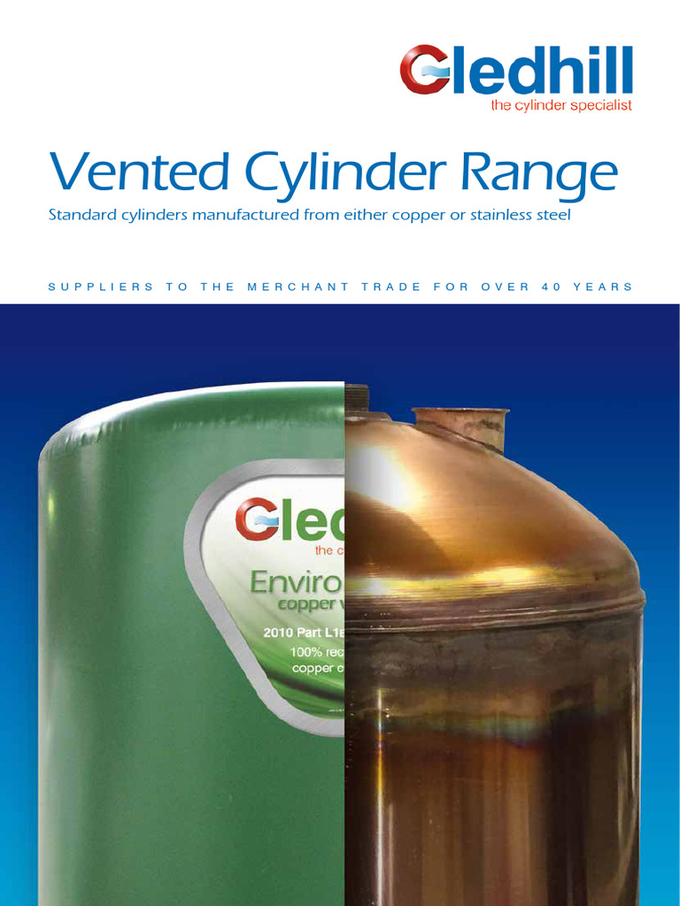 Vented Copper & Stainless Steel Cylinders | PDF | Water Heating