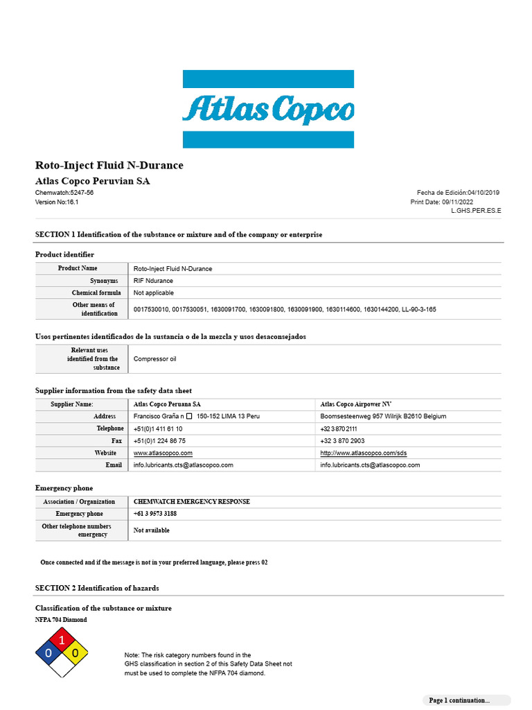 Roto-Inject Fluid N-Durance Overview | PDF | Toxicity | Chemistry