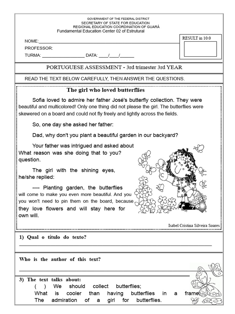 Portuguese Assessment | PDF | Grammar | Linguistics