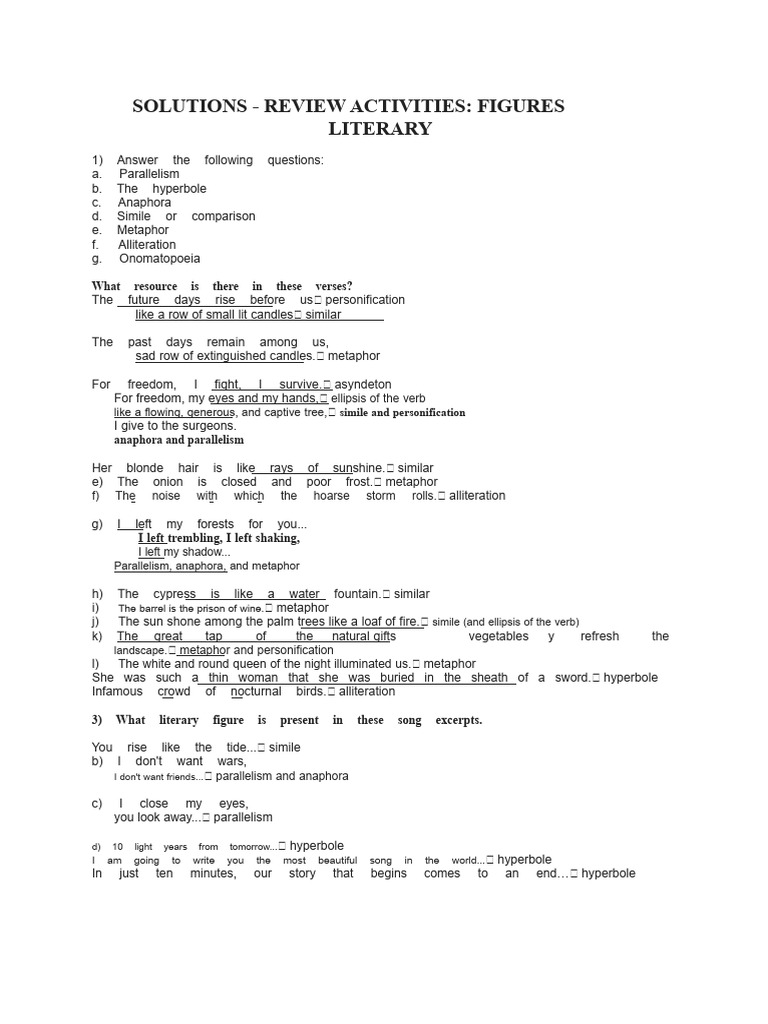 Literary Figures Activities | PDF