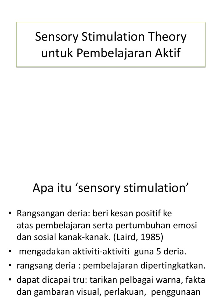 Sensory Stimulation Theory Untuk Pembelajaran Aktif | PDF
