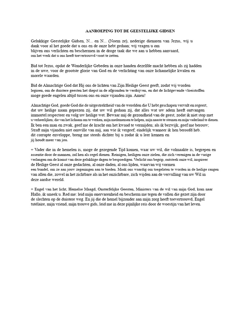 Oproep Tot Spirituele Gidsen | PDF