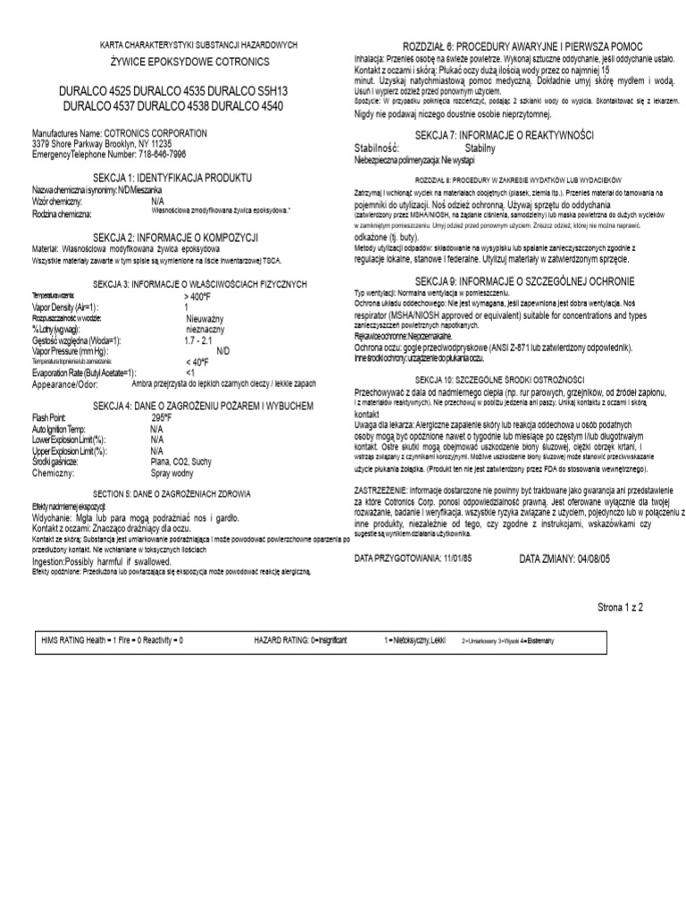 4627 Cotronics Duralco 4525 | PDF