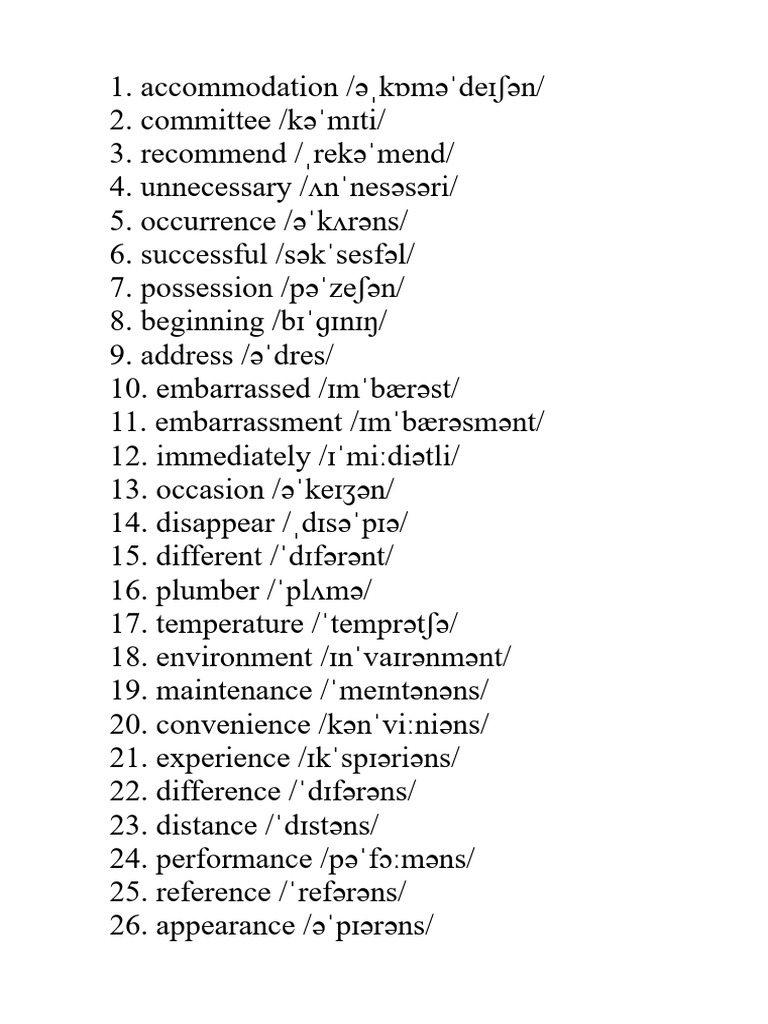 Listening Spelling Words | PDF