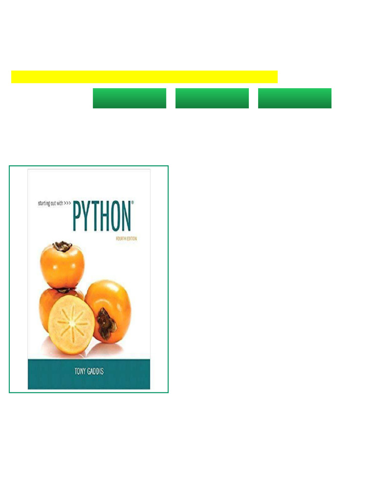 Solution Manual Starting Out with Python 4th Edition digital download ...
