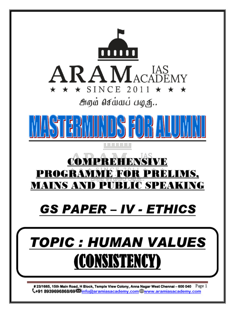 Ethics - Human Values - (Consistency) | PDF | Disciplines | Motivation