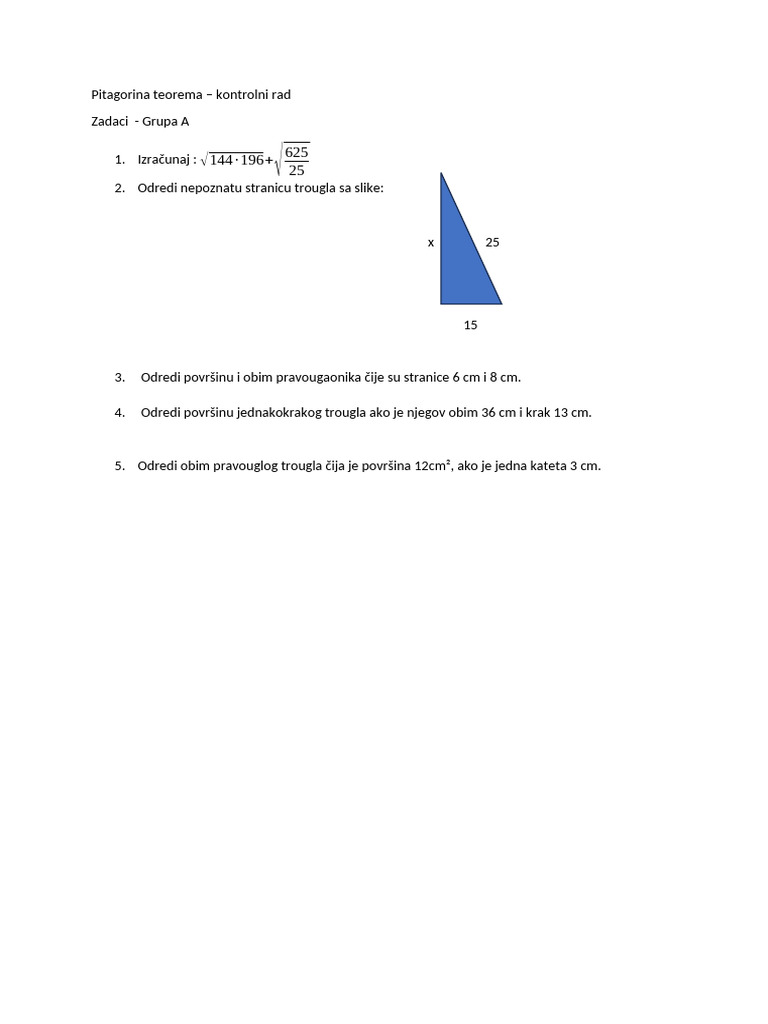Pitagorina Teorema | PDF