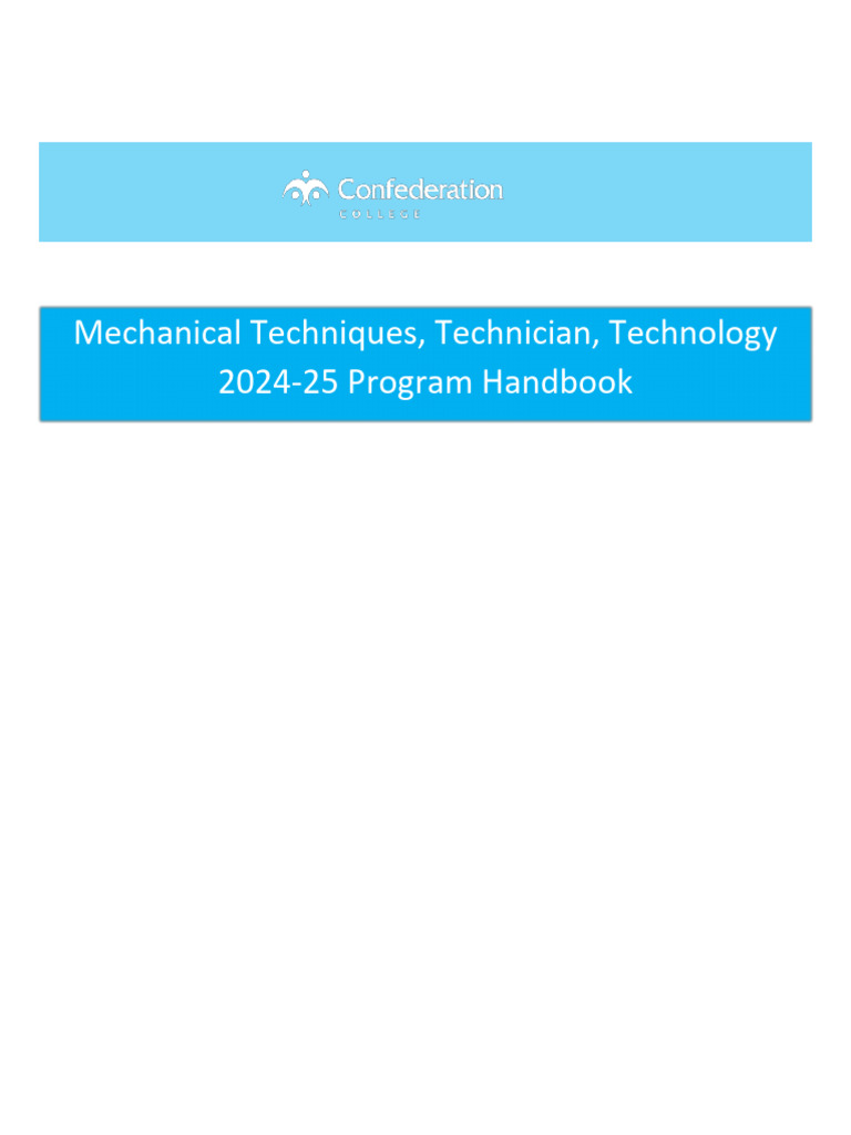 Mechanical Techniques Program Handbook 2024-25 | PDF | Academic ...