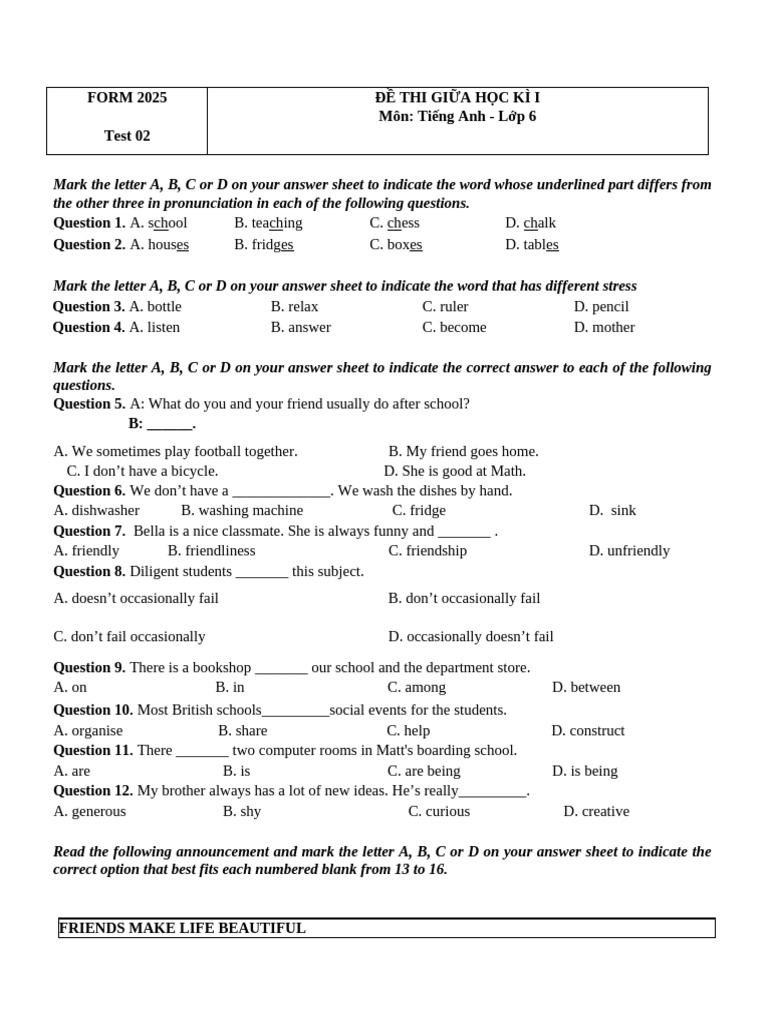 Đề-thi-giữa-Học-Kì-1-Tiếng-Anh-6_Đề-02.docx | PDF | Libraries