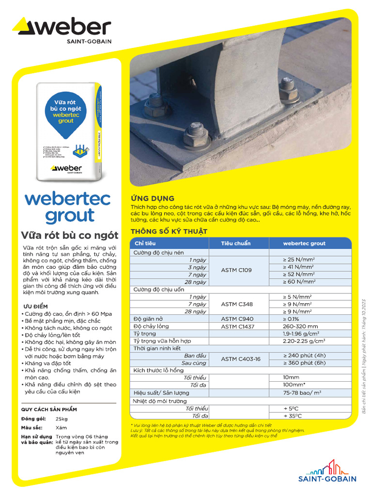 TDS - Webertec Grout 25kg | PDF