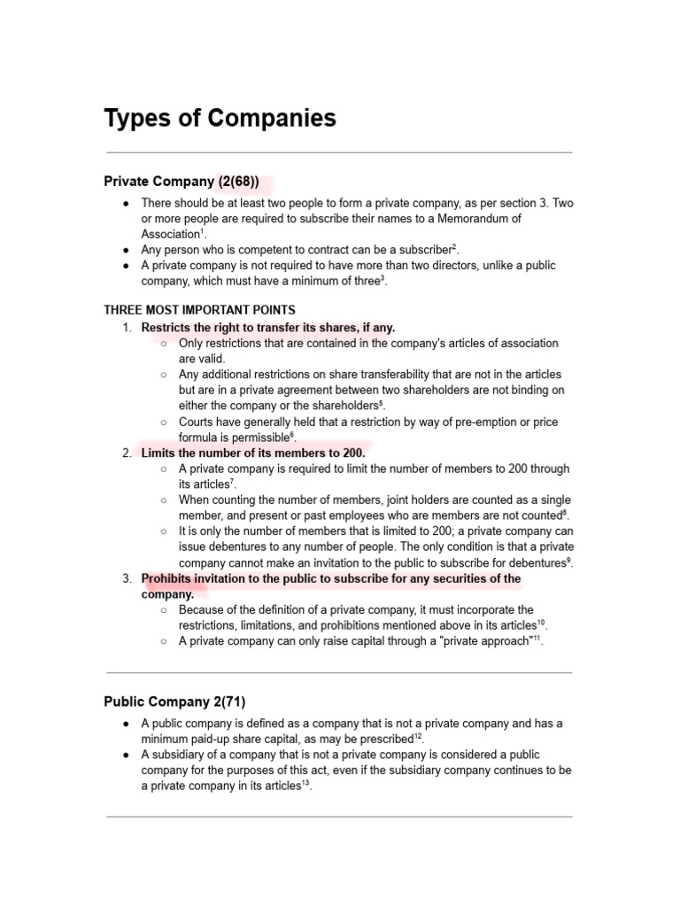 Types of Companies | PDF | Companies | Loans