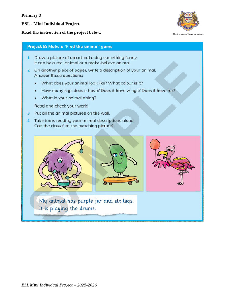 p3 - Esl - Unit 1 - Mini Project | PDF | Zoology