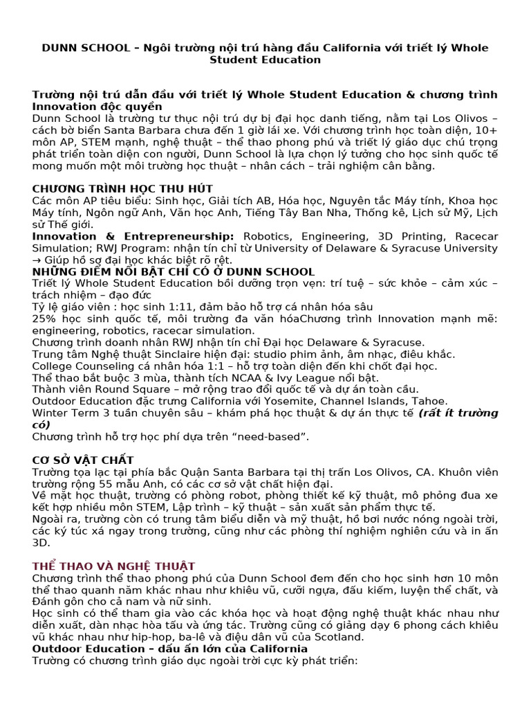 Dunn School | PDF