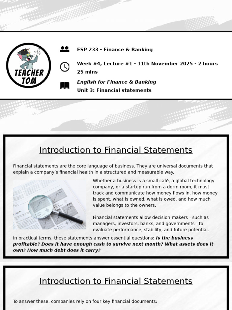 Understanding Financial Statements in Business | PDF | Equity (Finance ...