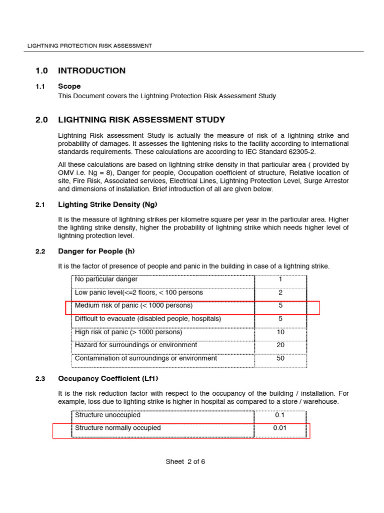Page 2 From Lightning Protection Risk Assessment NEW | PDF