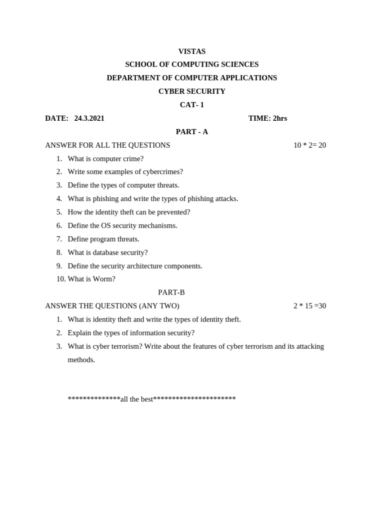 Cat1 QP Cyber Security | PDF