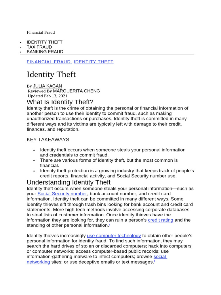 Understanding Financial Fraud Types | PDF | Security | Computer Security