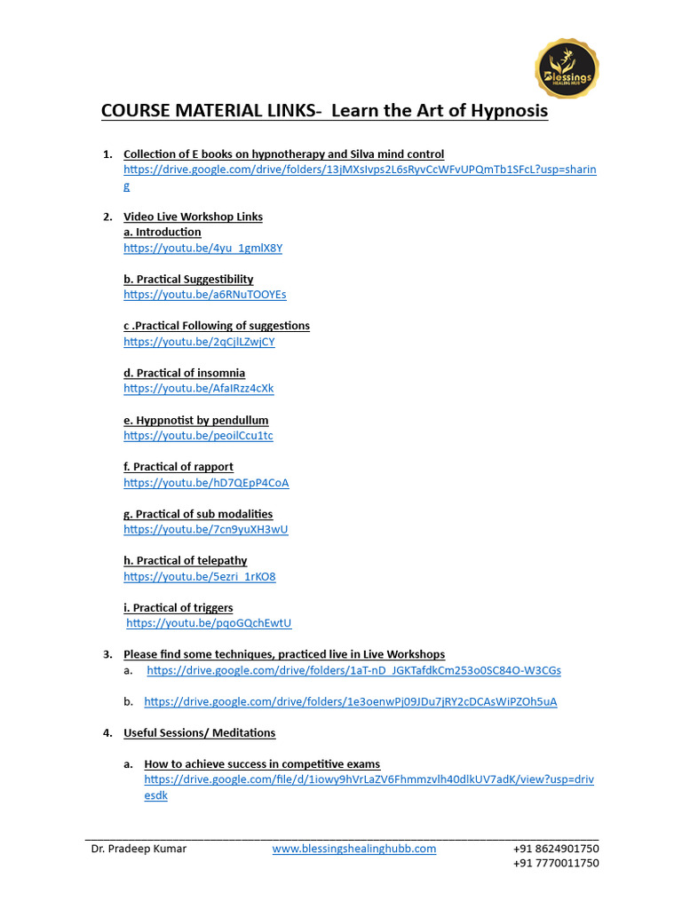 Collection of E Books On Hypnotherapy and Silva Mind Control | PDF | Hypnosis | Hypnotherapy