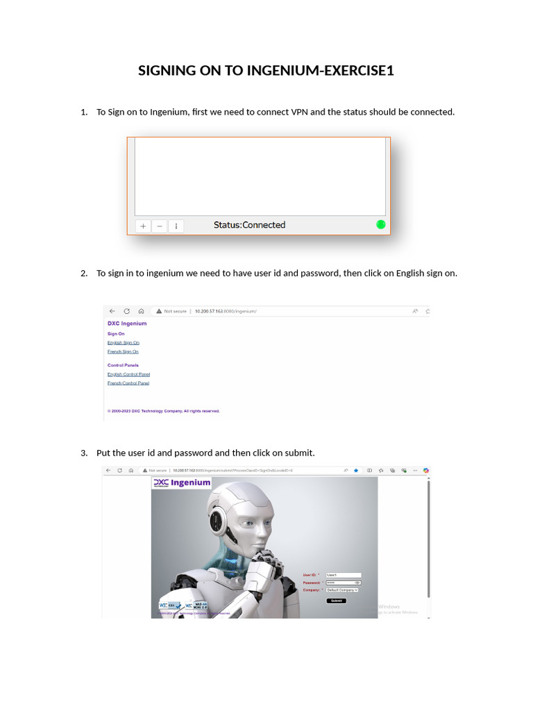 How to Sign In to Ingenium System | PDF
