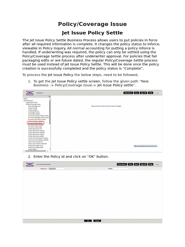 Jet Issue Policy and Coverage Processes | PDF | Insurance | Policy