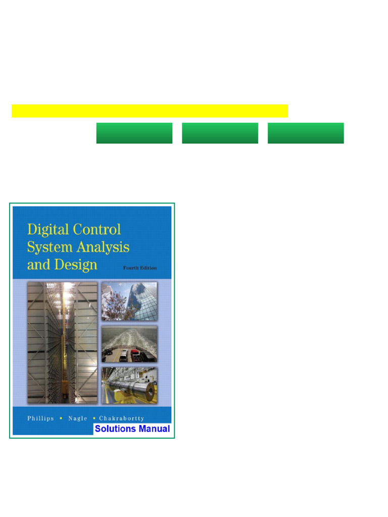 Digital Control System Analysis and Design 4th Edition Phillips ...