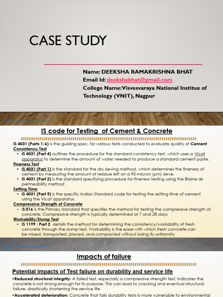 CASE STUDY Deeksha.pptx | PDF | Concrete