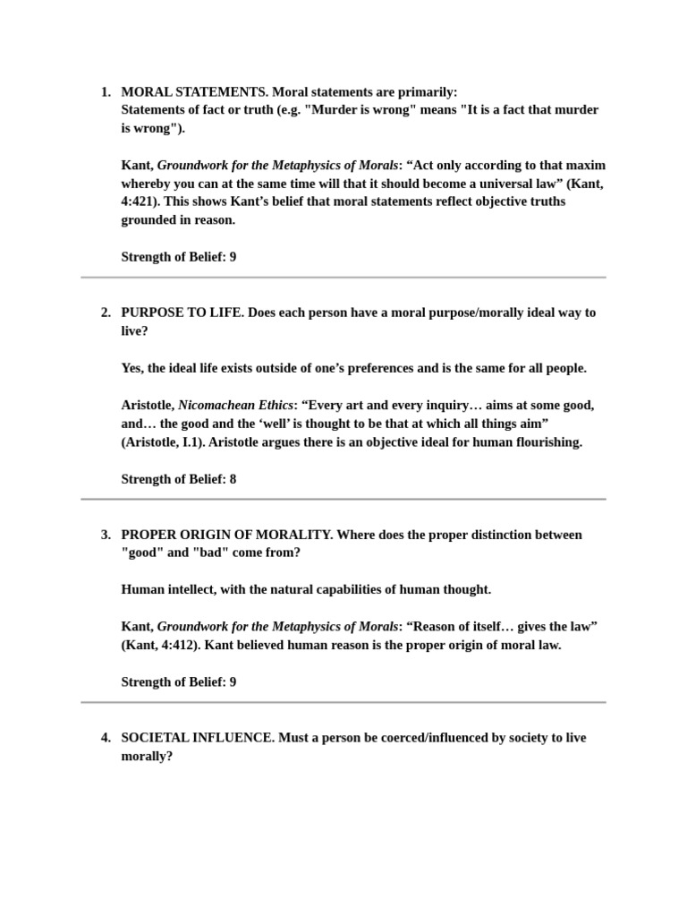 Worksheet | PDF | Immanuel Kant | Virtue