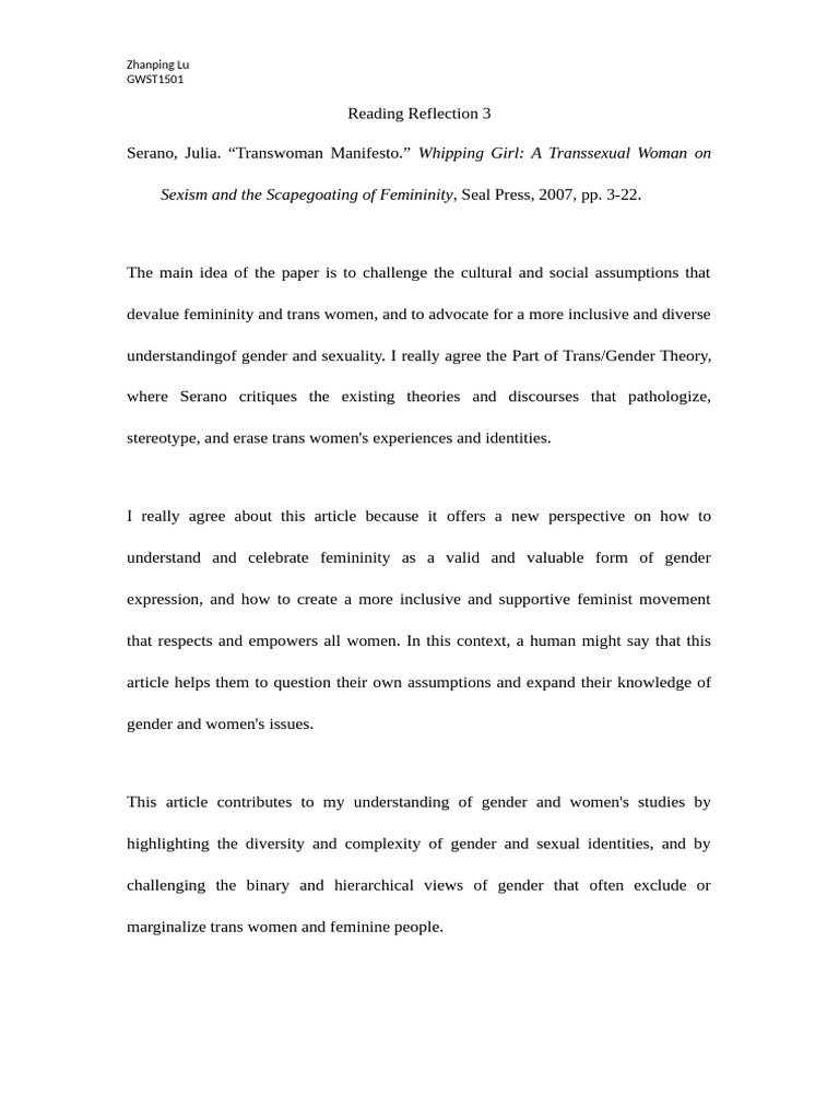 Reading Reflection 3 | PDF