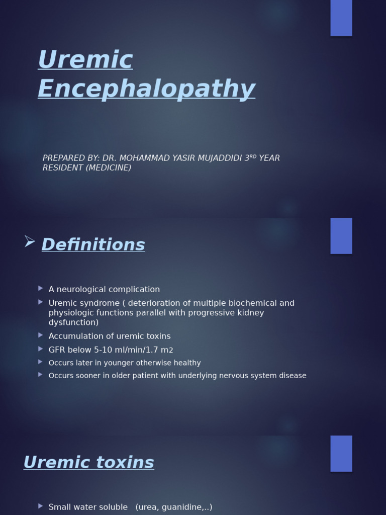 Uremic Encephalopathy Overview | PDF