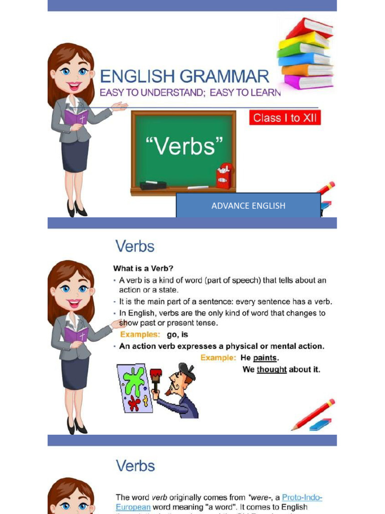 Advance Enlish Lesson 2 Verbs | PDF