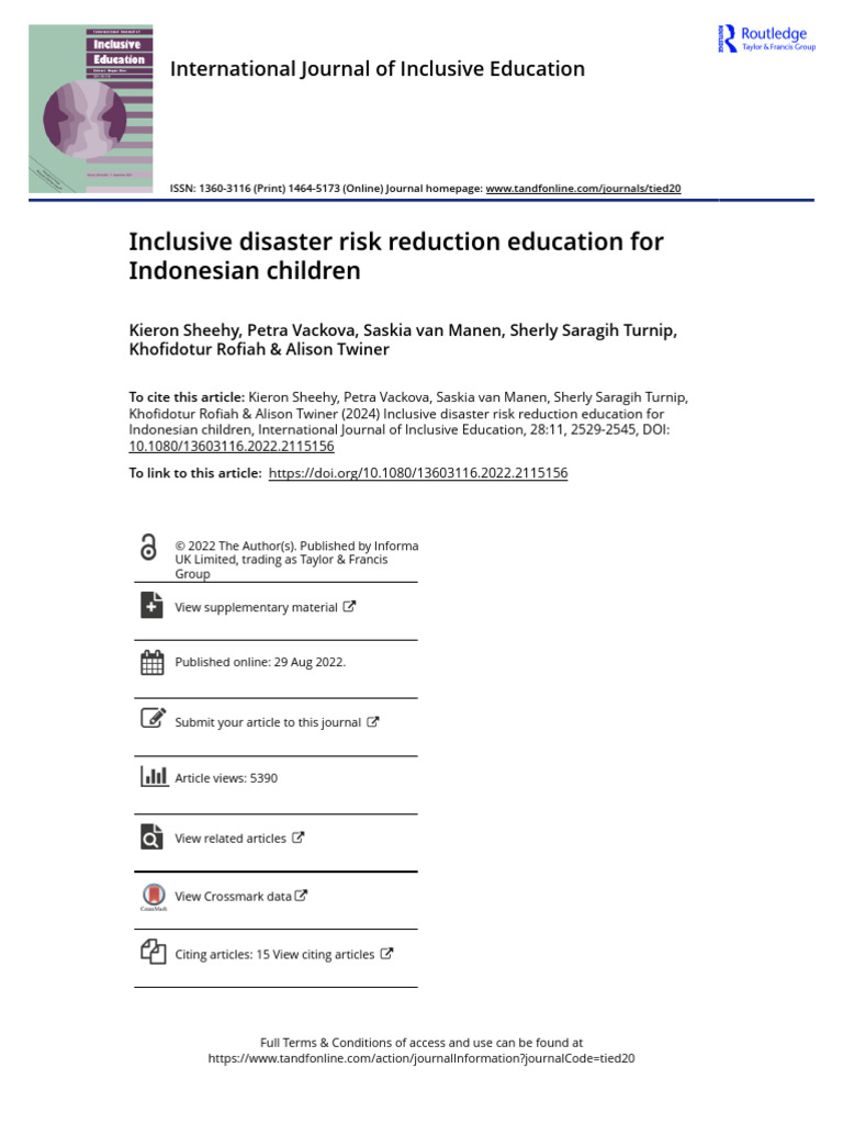 Inclusive Disaster Risk Reduction Education For Indonesian Children ...