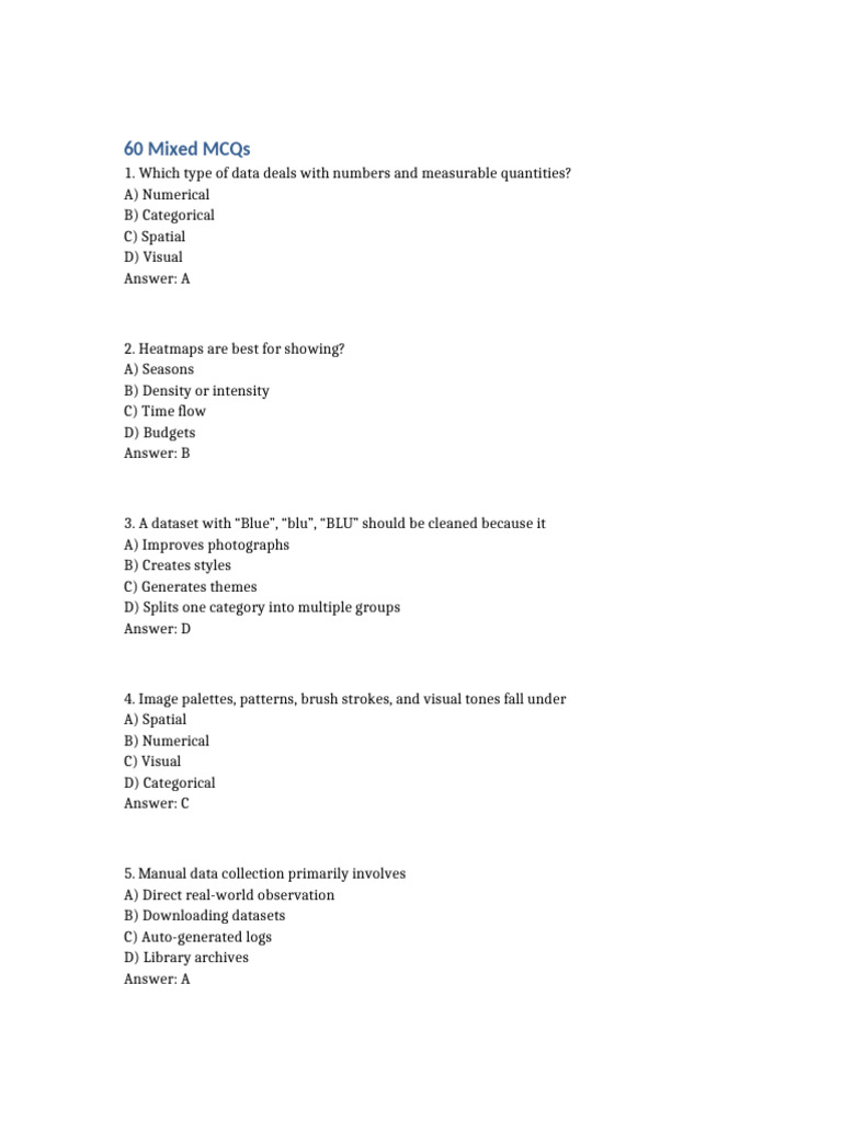 MCQ Questions | PDF | Data | Computing