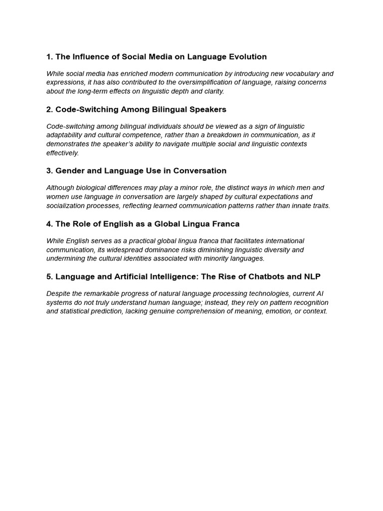 Thesis Statement | PDF