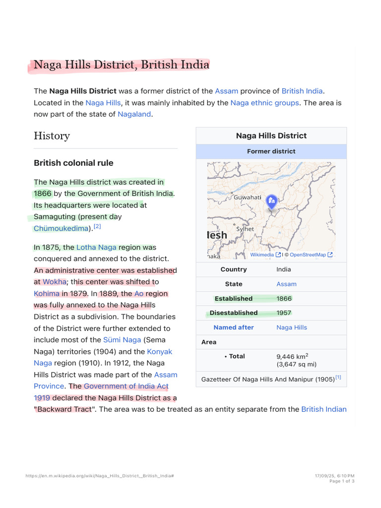Naga Hills District, British India - Wikipedia | PDF | South Asia