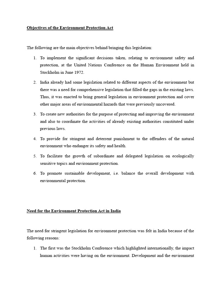 Envi Protection Act Summary | PDF | Environmental Protection | Criminal Procedure In South Africa